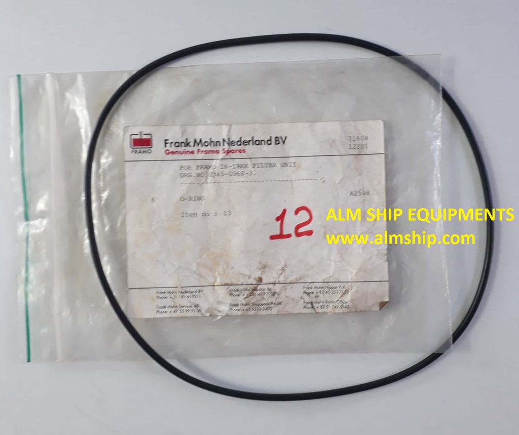 O-RING ID A2598 FOR FRAMO SD125/SD150 | ALM SHIP EQUIPMENTS